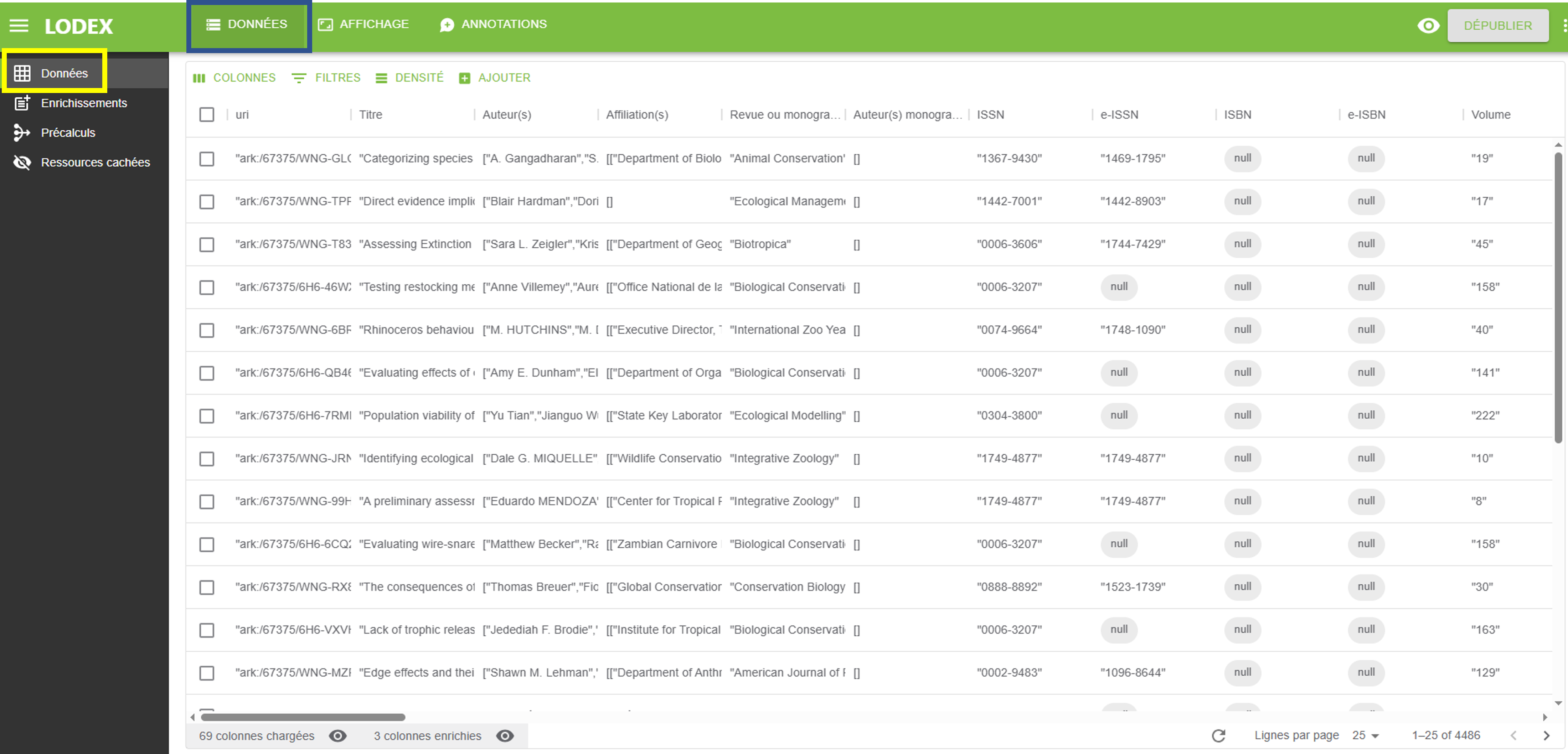 Import d'un modèle - LODEX