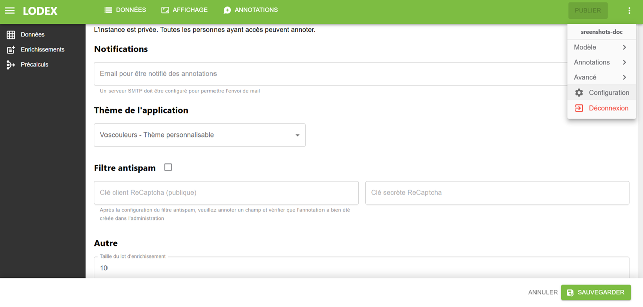 Utilisation d’un thème existant - LODEX